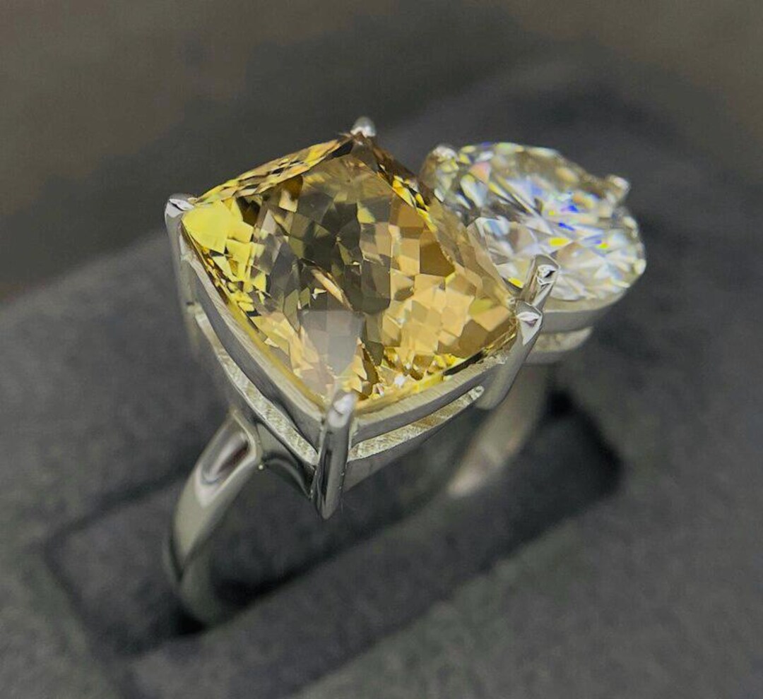 6.60 Ct’s , Amazing Natural Beryl Ring , Cushion Cut Ring , Mossanite ...