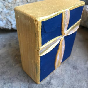 4x4 Hand Painted Cross Wood Block Art, Gold Cross Art, Texture Art ...
