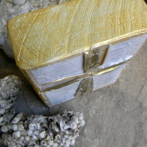 4x4 Hand Painted Cross Wood Block Art, Gold Cross Art, Texture Art ...