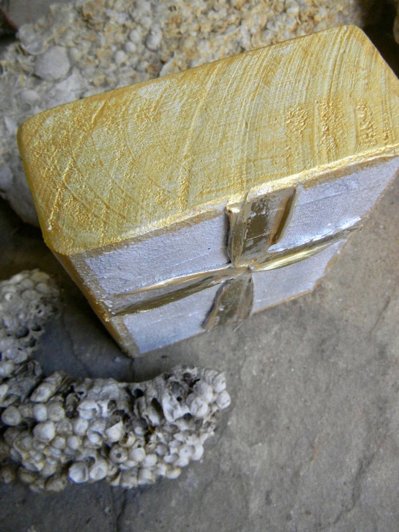 4x4 Hand Painted Cross Wood Block Art Gold Cross Art Texture - Etsy
