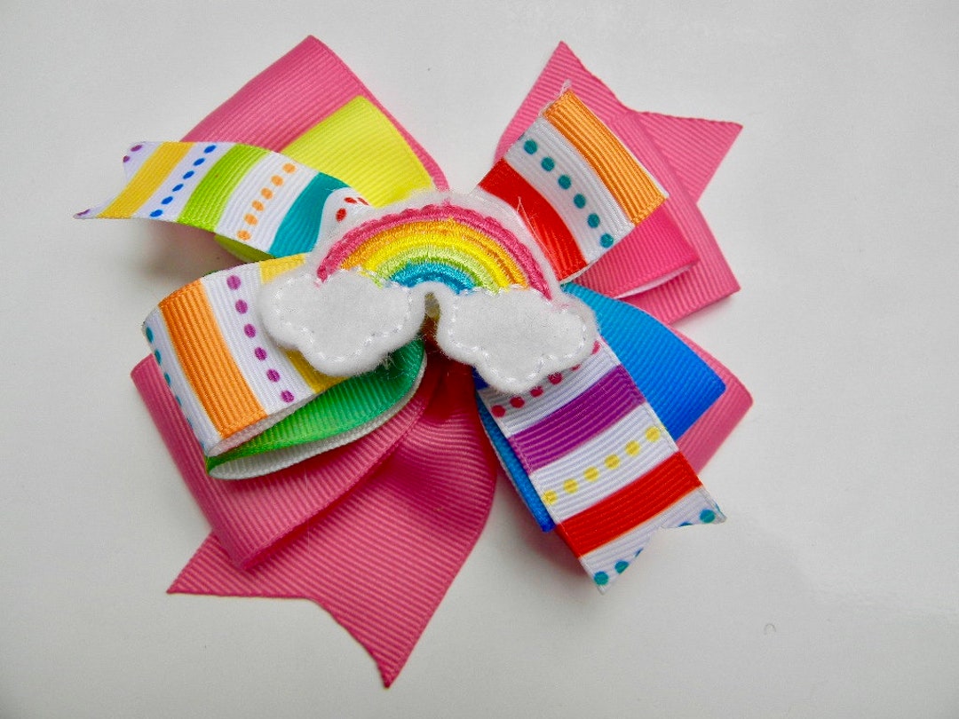 READY TO SHIP Rainbow Hair Bows-rainbow Hair Bow-rainbow Hair Clip ...