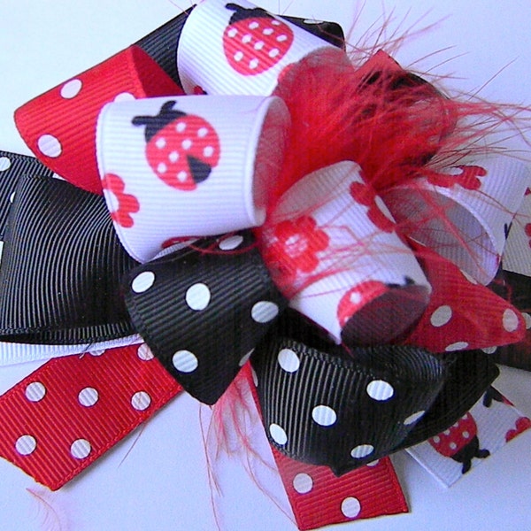 Ladybug Hair Bows - Etsy
