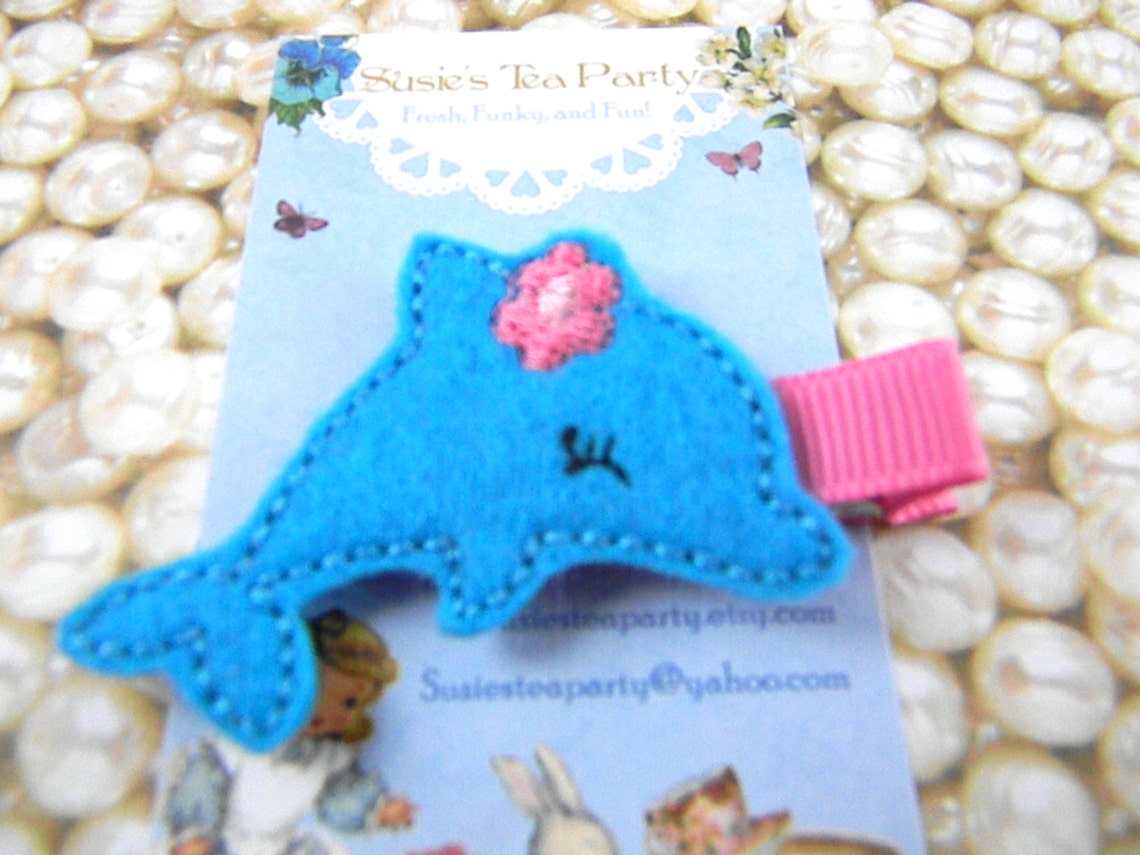 Felt Dolphin Clip-baby Hair Clip Blue Dolphin Hair - Etsy