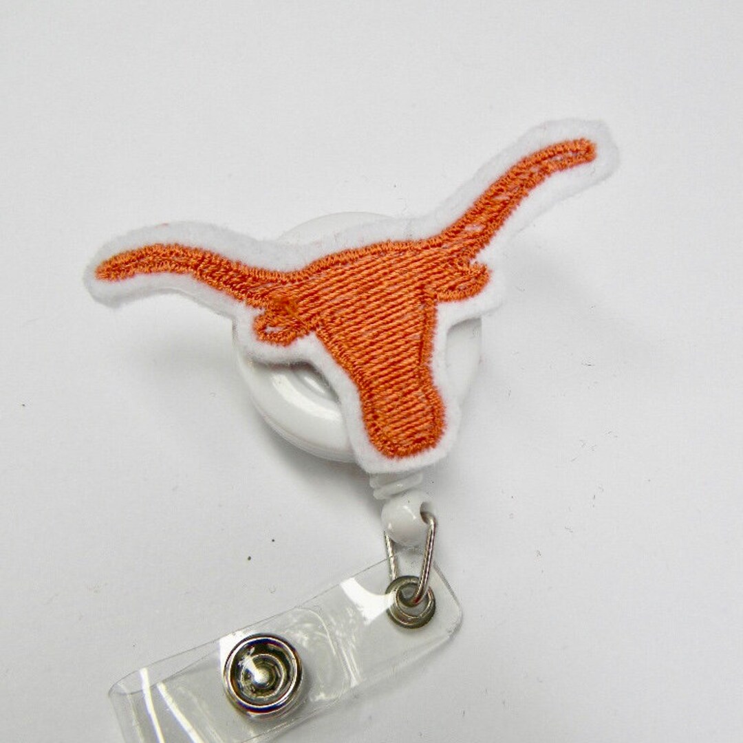Longhorn Badge Reel - Felt Badge Reel - ID Badge Reel - Retractable ...