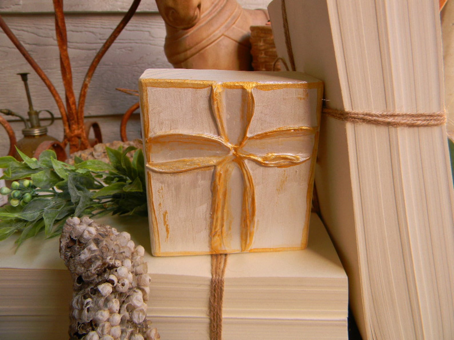 4x4 Hand Painted Pearl Cross Wood Block Art, Pearl Cross Art ...