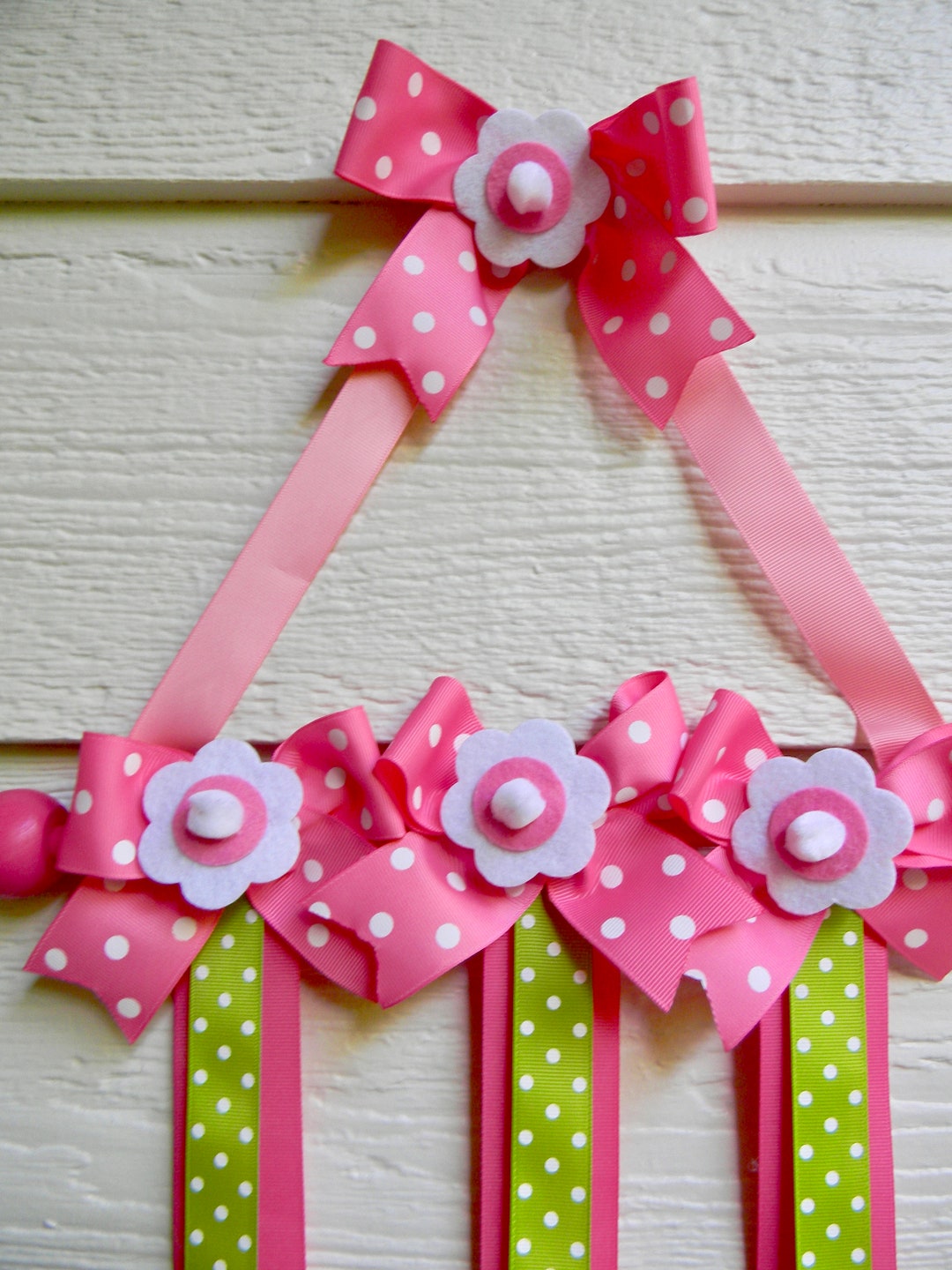 Hand Painted Hair Bow Holder: Ribbon & Barrette Organizer - Etsy