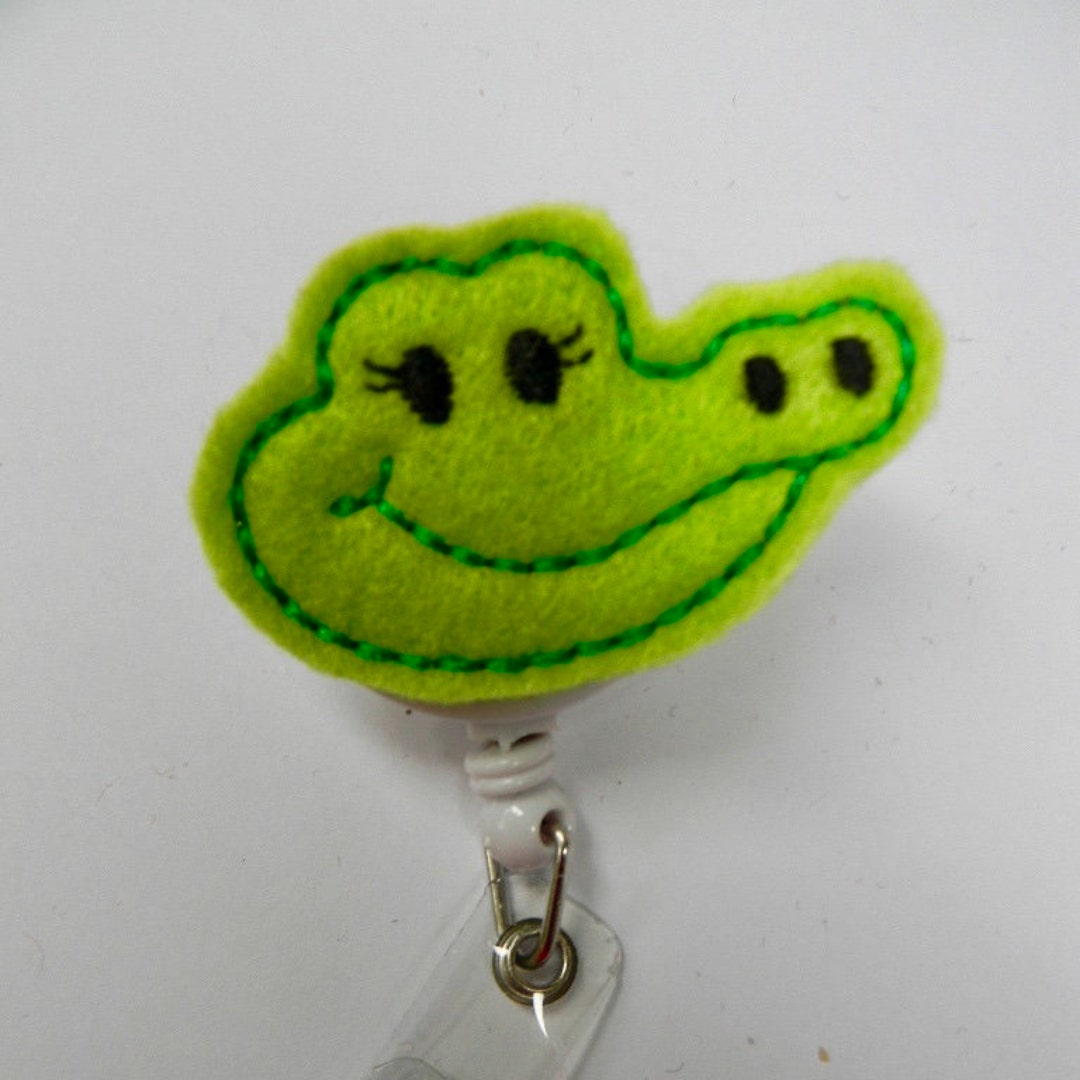 Alligator Felt Badge Reel - Retractable ID Reel - Nurse Gift - Etsy