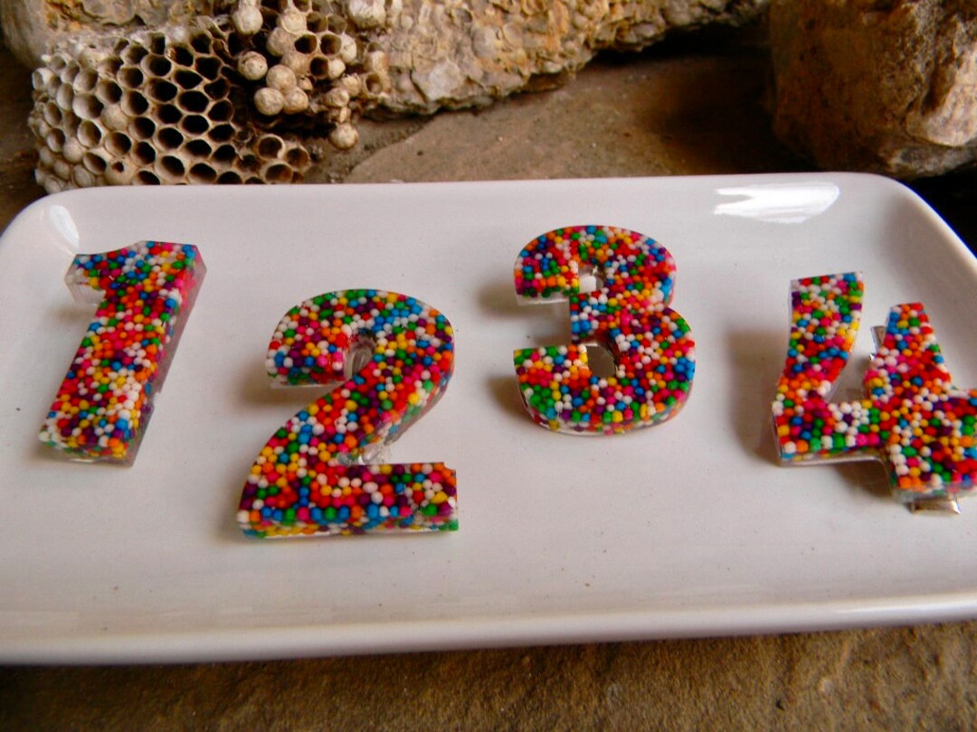 Sprinkle Number Hair Bow: Candy Birthday Clip (2 Inch) - Etsy