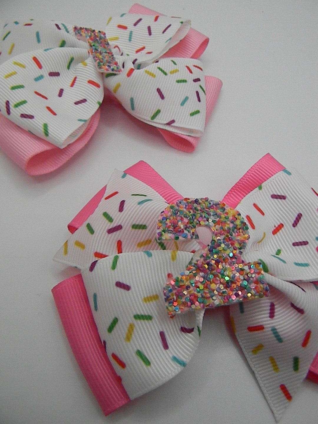 Birthday Number Bow-ice Cream Hair Bow-ice Cream Number With Sprinkle ...