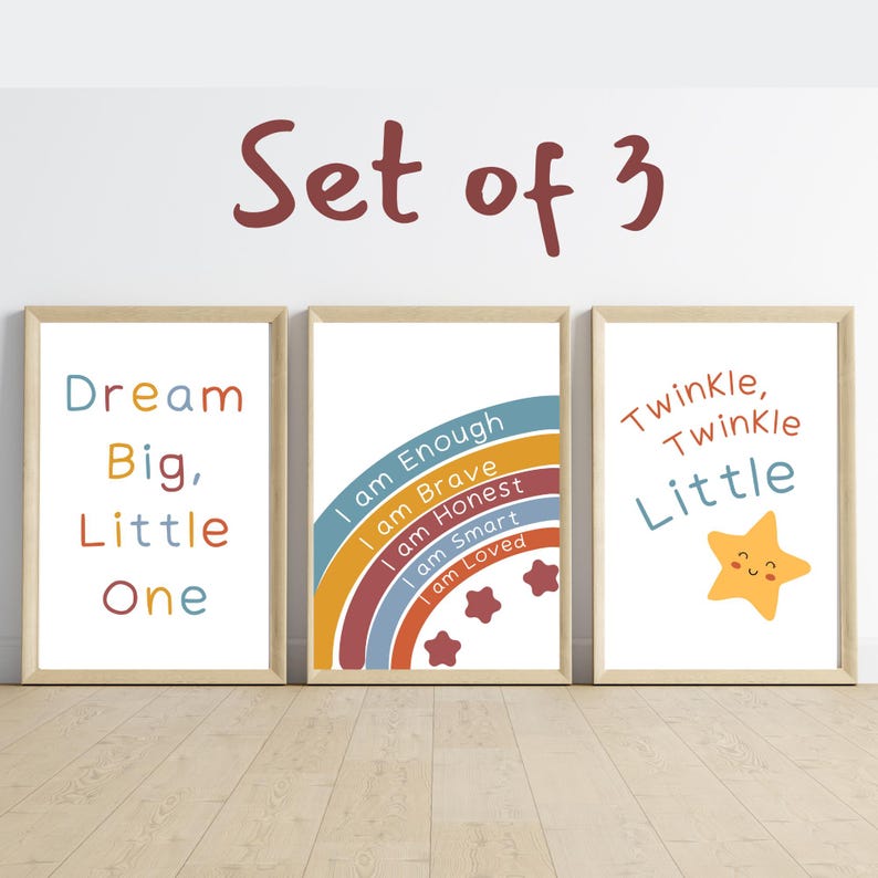 Set of 3 Daily Affirmations for Kids Classroom Decor I Am Affirmations ...