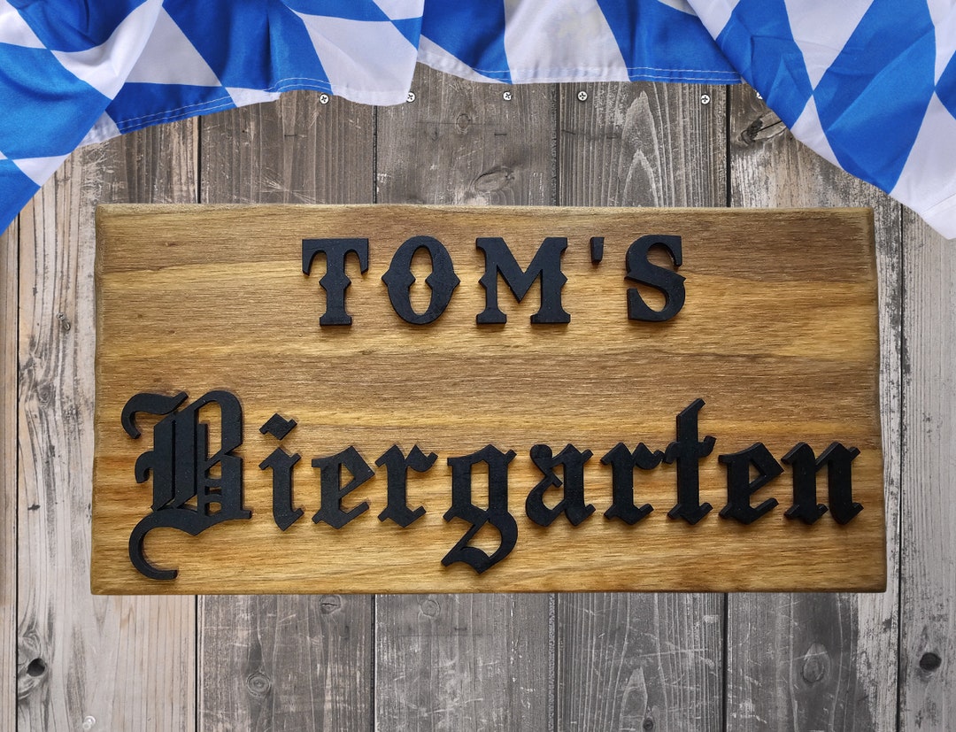 Biergarten Sign - Oktoberfest Sign - Home Bar Sign - Custom Rustic ...