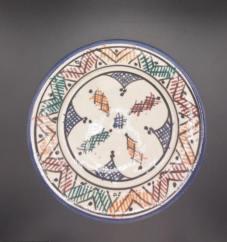 Handmade Moroccan Pottery Plates | 6.3-inch Decorative Serving Plates ...