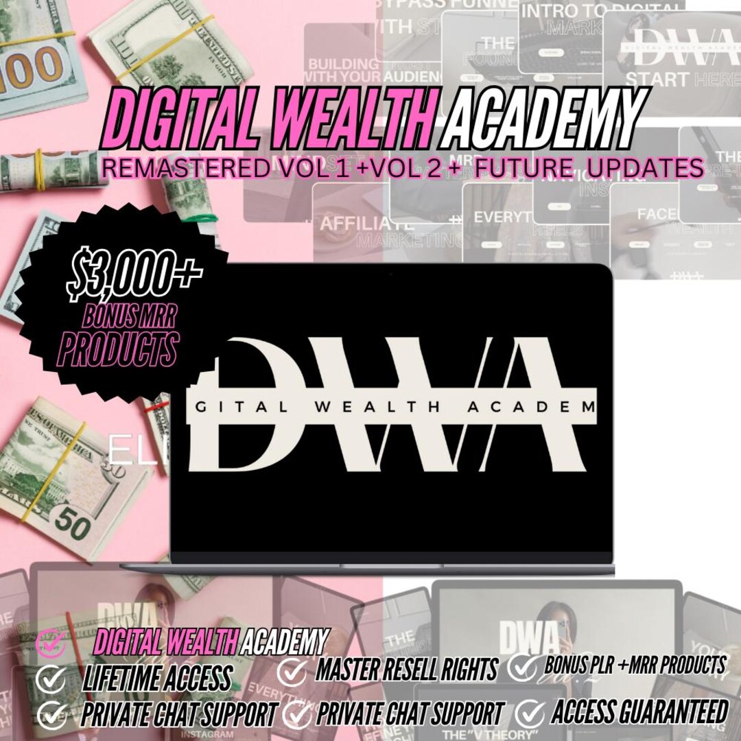 Curso de marketing digital / DWA de Digital Wealth Academy con derechos de reventa maestra MRR ...
