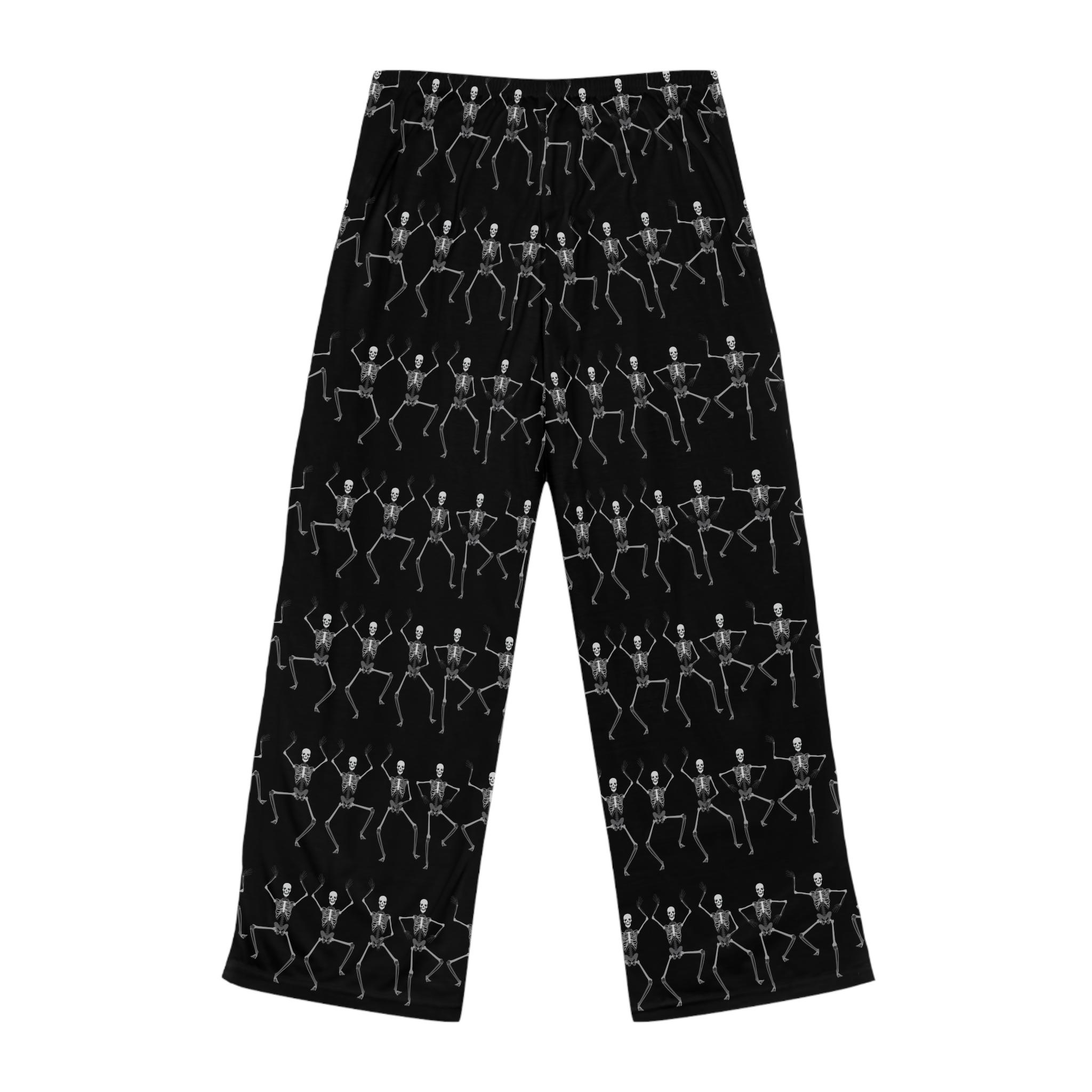 Skeleton Dance Women's Pajama Pants, Halloween Skeleton Print Sleepwear ...