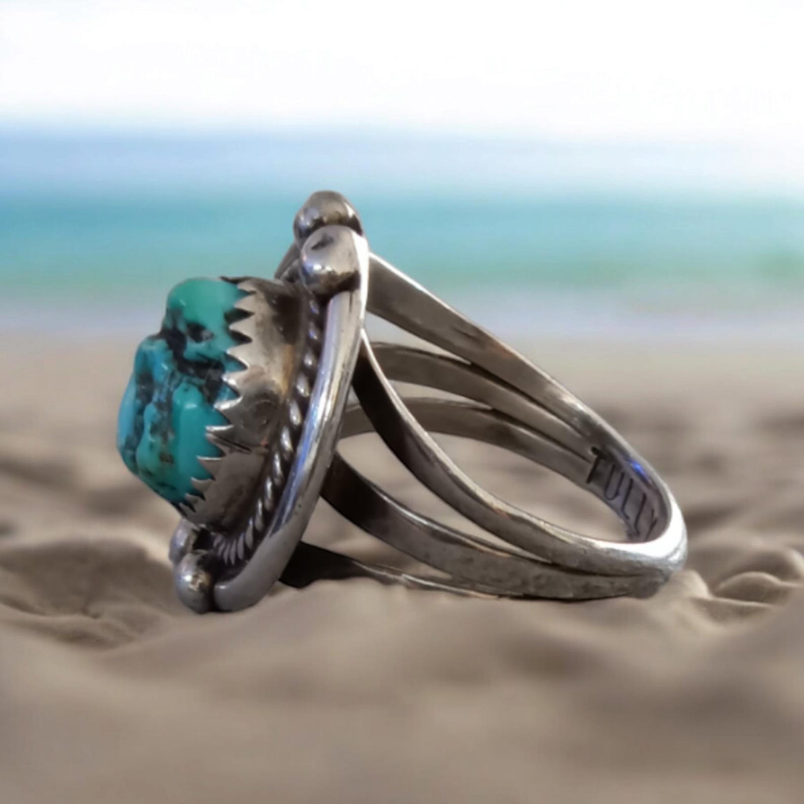 Tully Sam Turquoise Silver Ring - Etsy