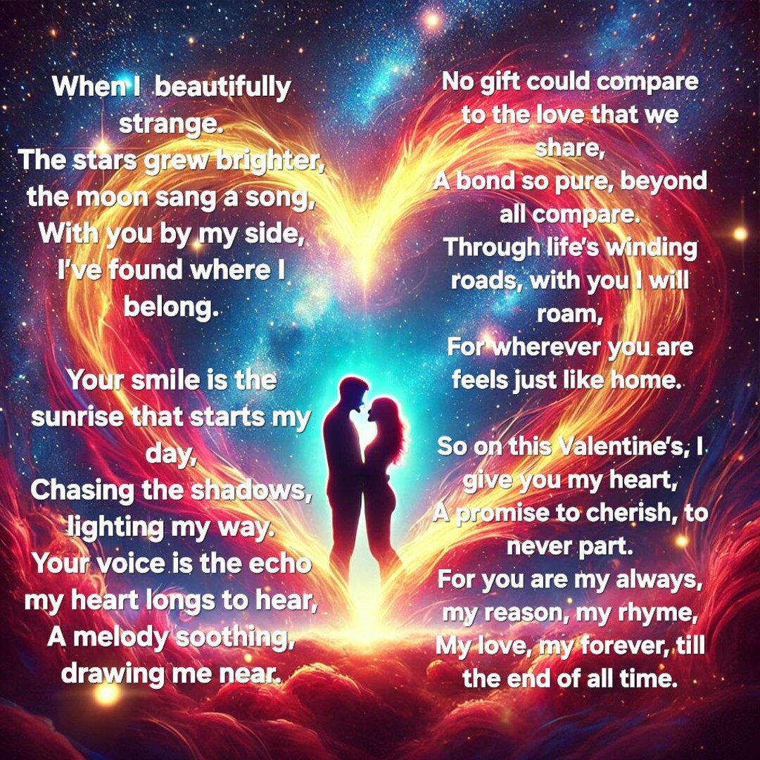 Personalized Valentine’s Day Poem With Custom Romantic Background ...