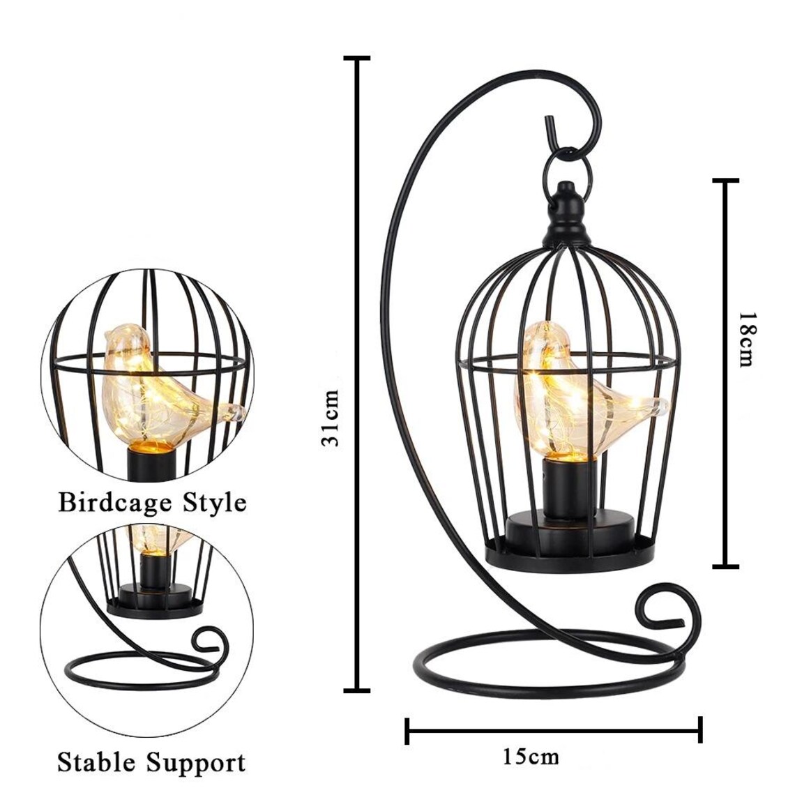 Garden Caged Bird Light Boxed Gift Bird, Garden Light Gift, Garden Gift ...