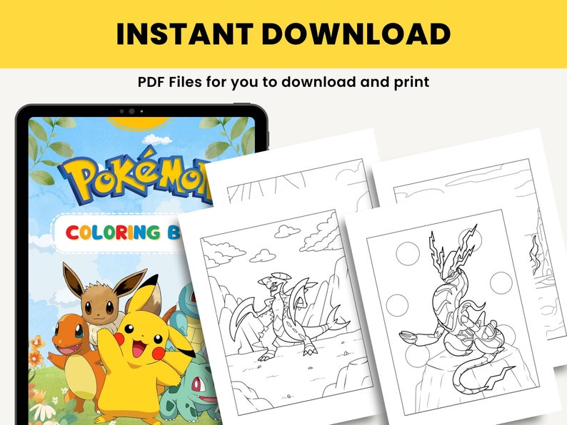 Children Coloring Book for Kids Pokemon Coloring Book Printable ...