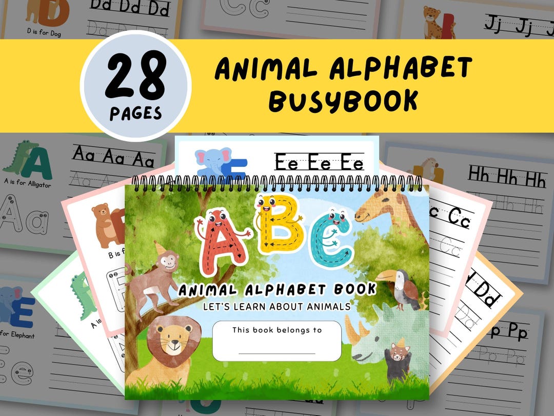 Children Alphabet Busybook for Kids Animal Learning Book Alphabet ...