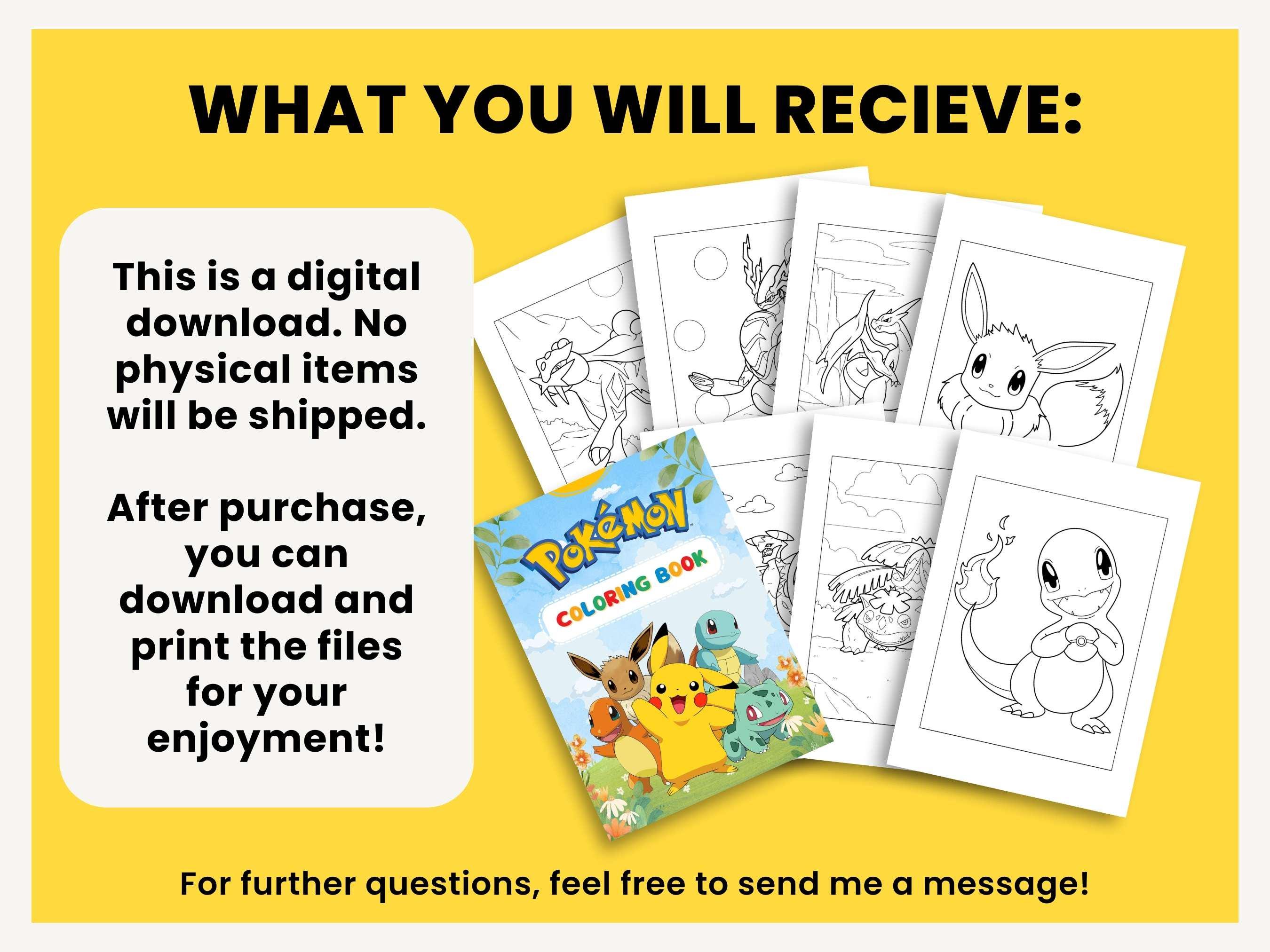 Children Coloring Book for Kids Pokemon Coloring Book Printable ...