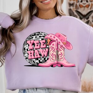 Yee Haw Png Disco Cowgirl Png Cowgirl Png Bachelorette Png Pink Western ...