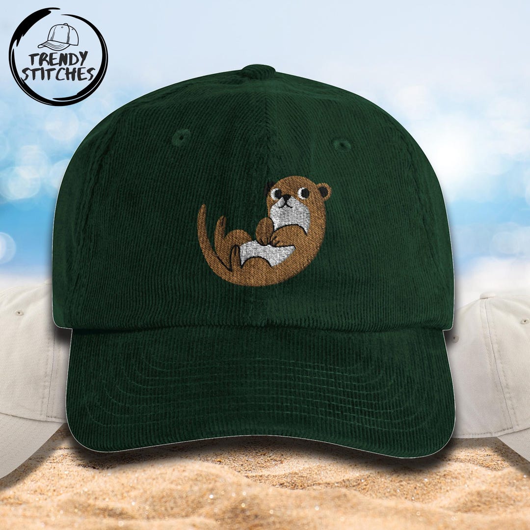 High-quality Vintage-style Corduroy Cap With Otter Motif | Unisex Dad ...
