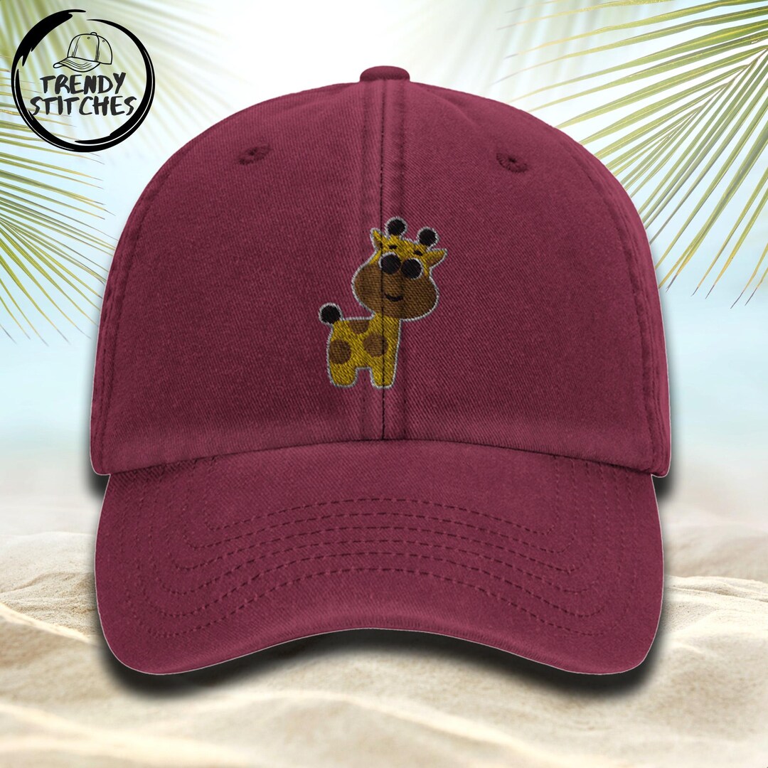 Cute Giraffe Cap With Embroidered Motif Unisex Baseball Cap With ...