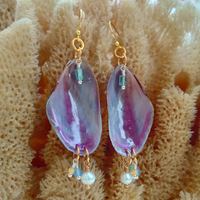 Mussel Shell Earring - Etsy