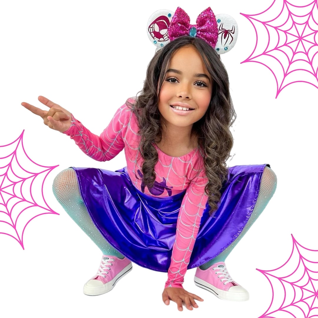 Girl Spider Pink Web Ghost Kids Costumes Girls Clothing Twirl Skirts ...
