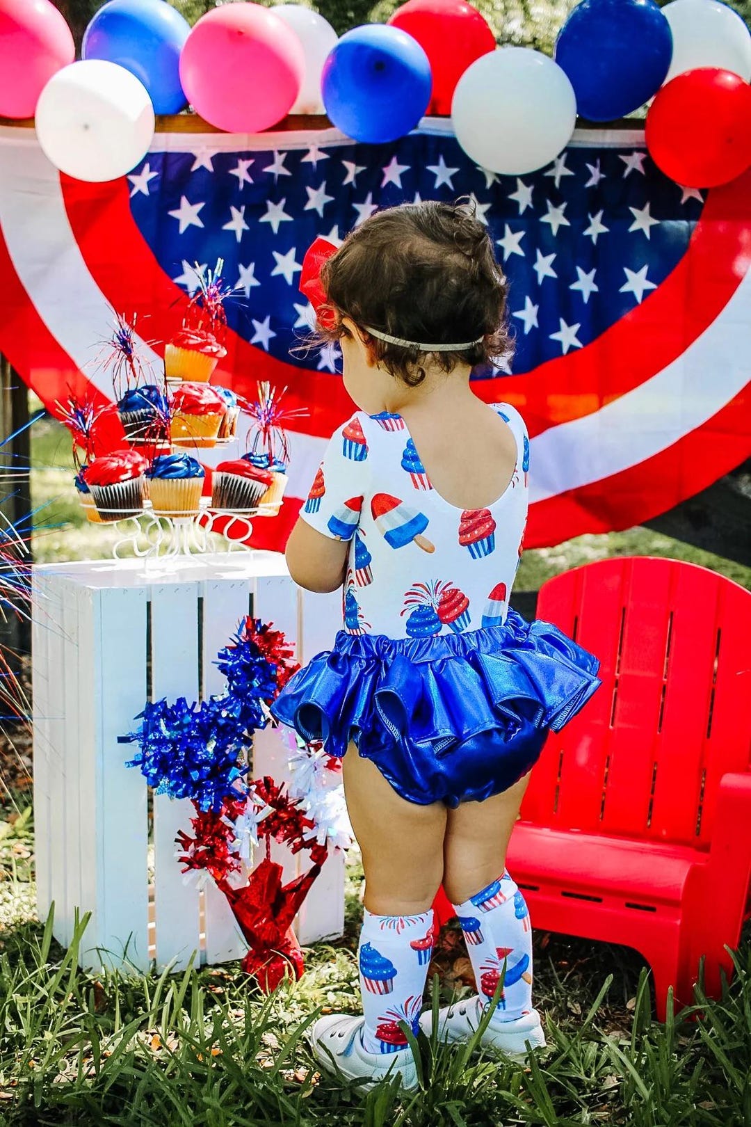Fireworks & Cupcakes July 4th Patriotic American Girls Clothing Leotard ...