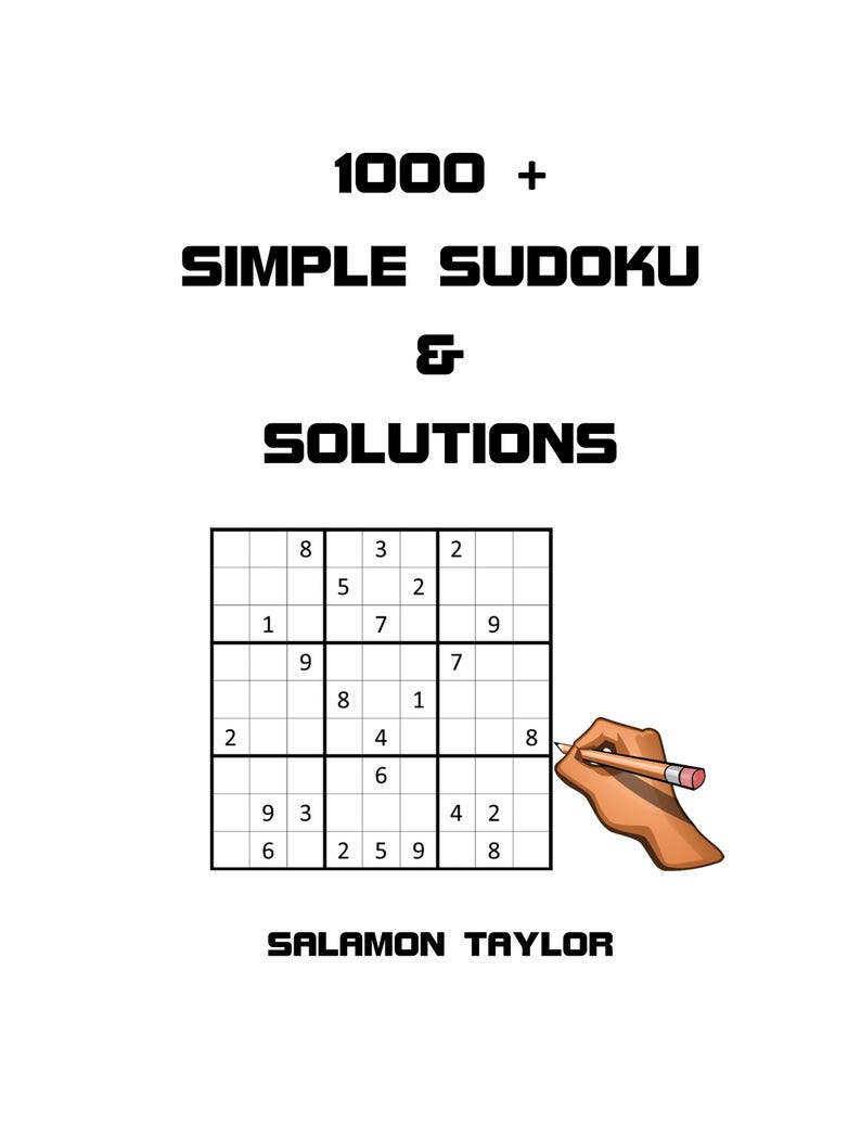 Sudoku PDF Digital Download: 1,000 Simple Sudoku Puzzles With Solutions ...