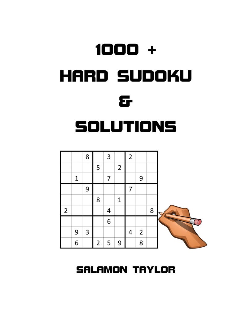 Sudoku PDF Digital Download: 1,000+ Hard Sudoku Puzzles With Solutions ...