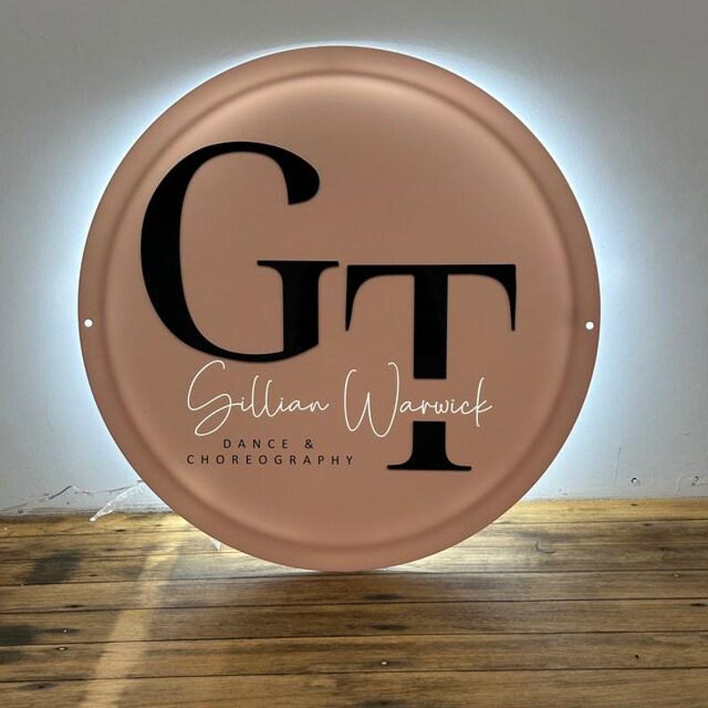 Custom 3D Round Backlit Business Sign Wall | LED Logo Sign | Backlit ...