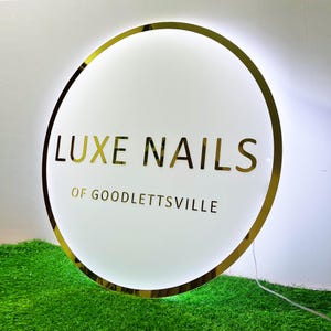 Custom 3D Round Backlit Business Sign Wall | LED Logo Sign | Backlit ...