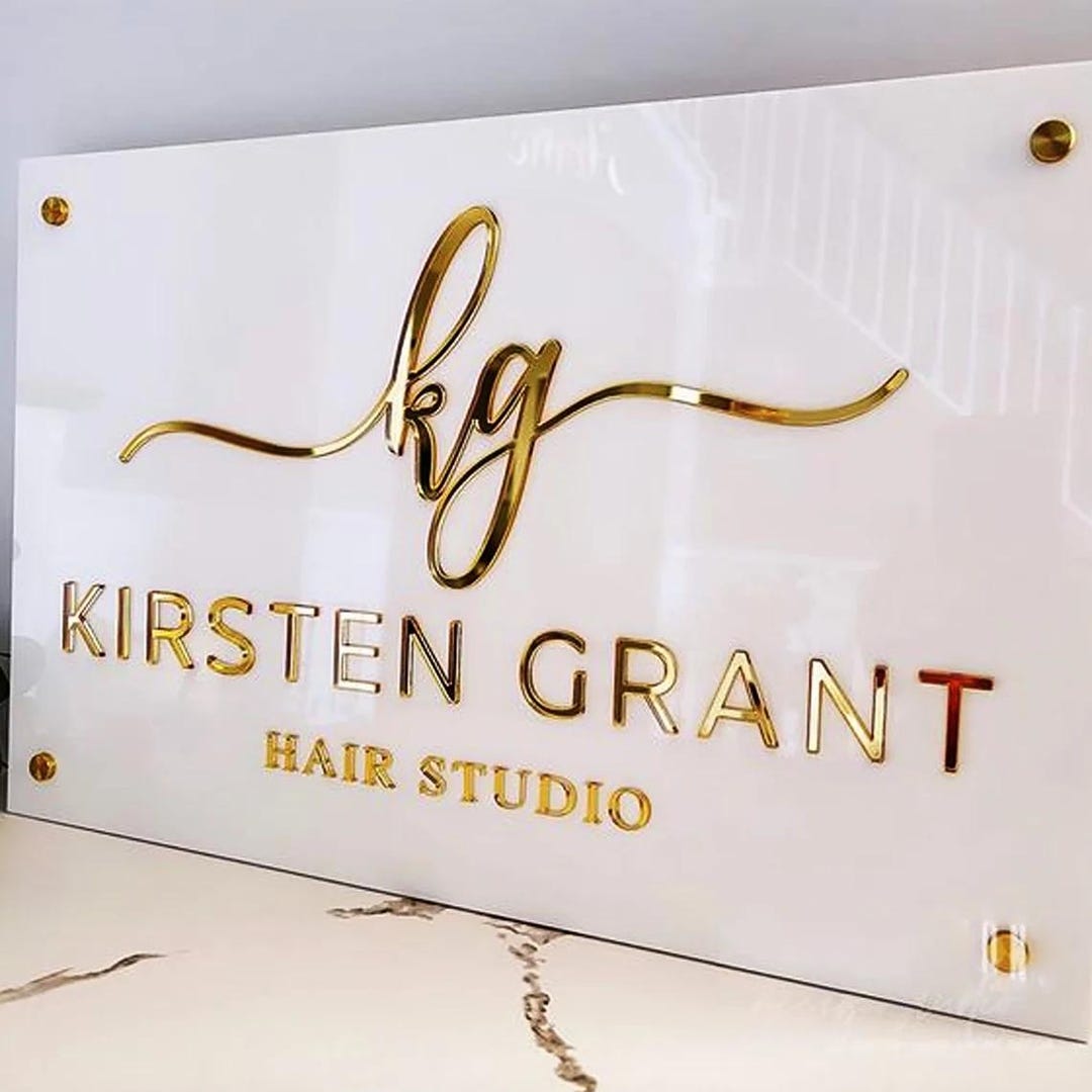 Rectangular 3D Business Logo Sign | 3D Acrylic Sign | Acrylic Business ...