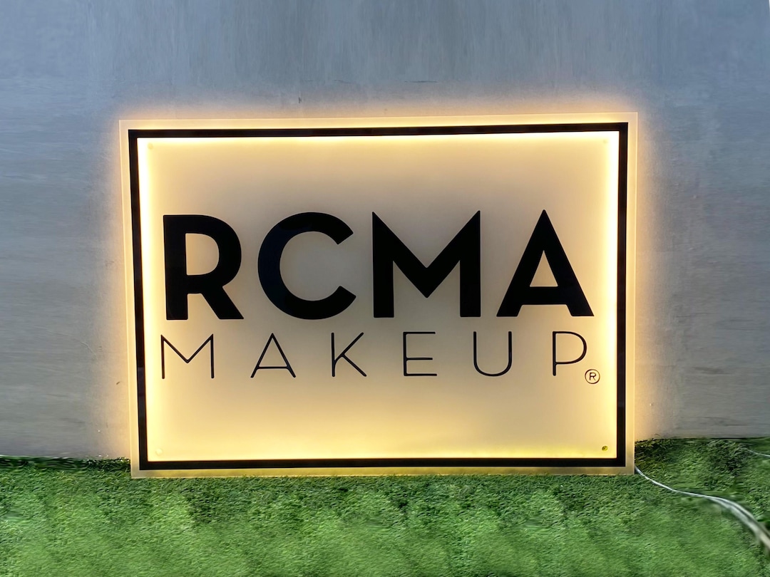 Elegant Custom LED Backlit Acrylic Logo Sign, Personalized Light-up ...