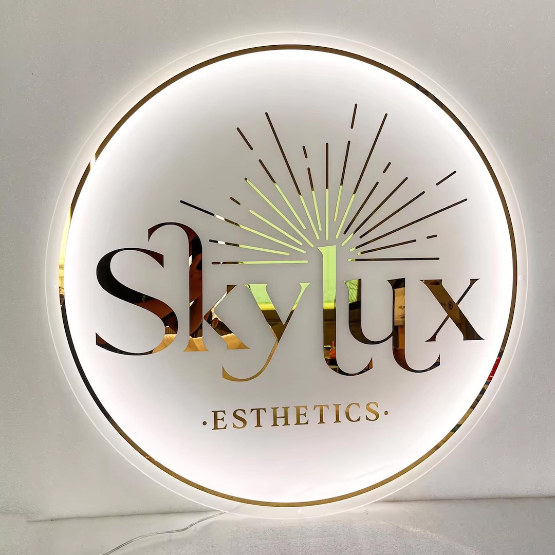 Custom 3D Round Backlit Business Sign Wall | LED Logo Sign | Backlit ...