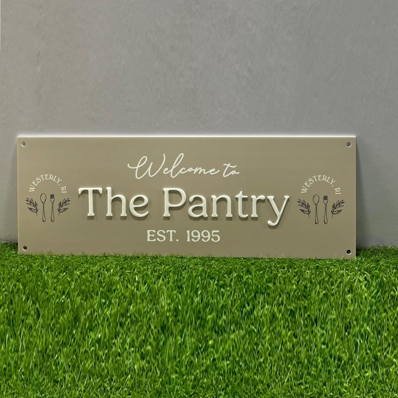 Custom Welcome to Pantry Sign, Acrylic Business Logo Signs, Unique Wall ...