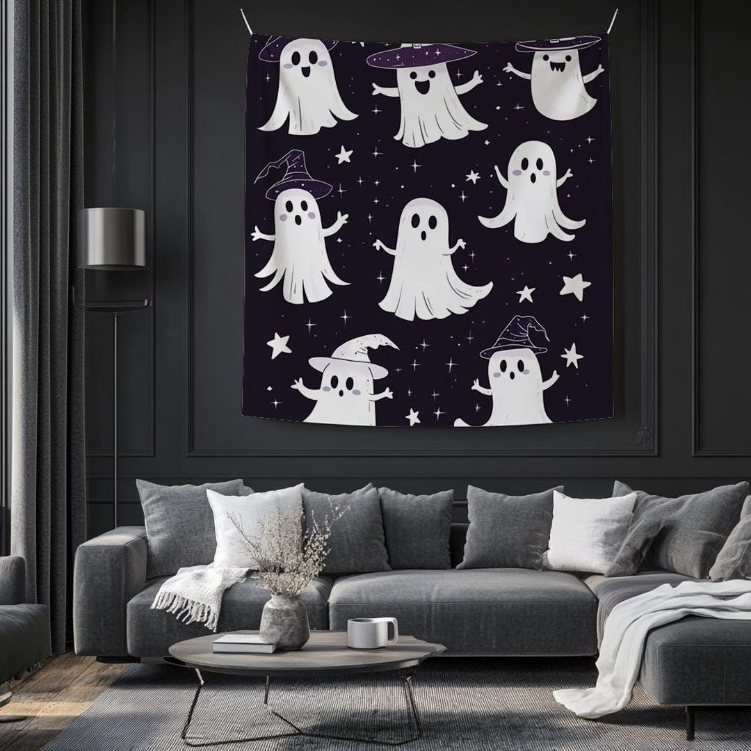 Cute Ghost Halloween Wall Tapestry for Wall Decor, Indoor Wall ...