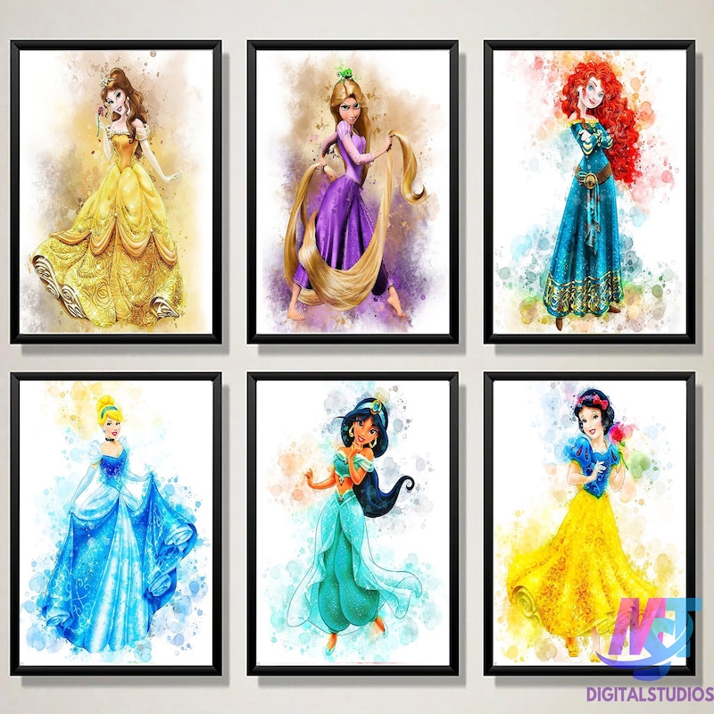 Princess Watercolor - Etsy