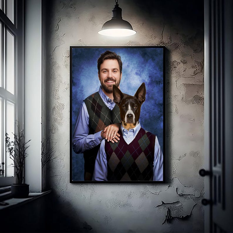 Custom Pet Portrait: Step Brother Gift, Personalized Family Art ...