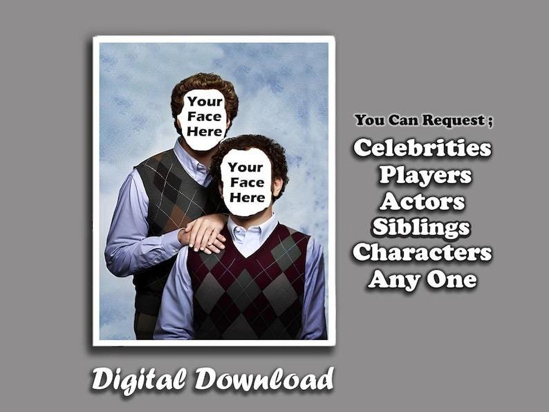 Custom Step Brothers Portrait: Personalized Family Gift (digital ...
