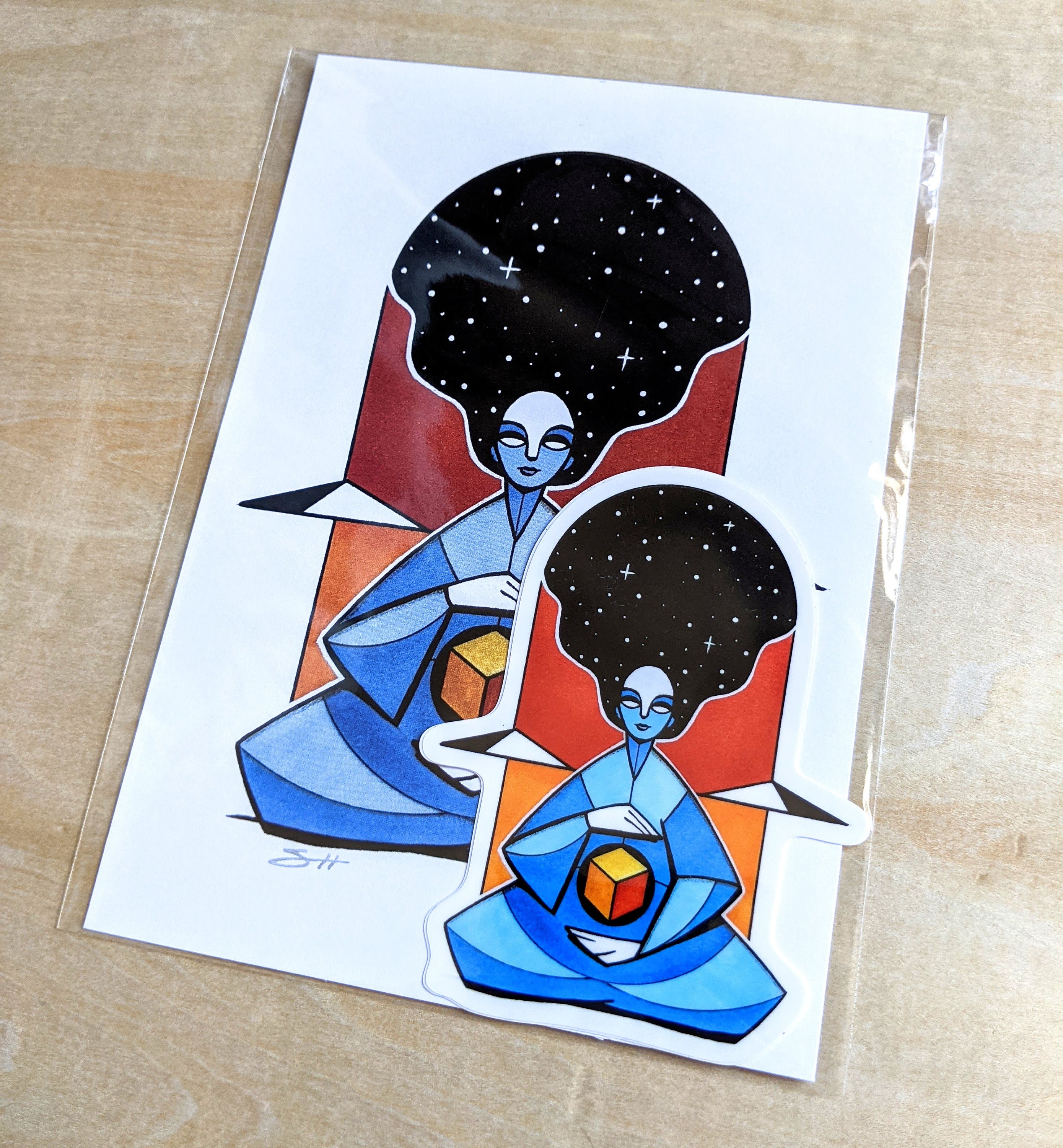 Pandora Print and Sticker Set, art print, 5x7, vinyl sticker, decal ...