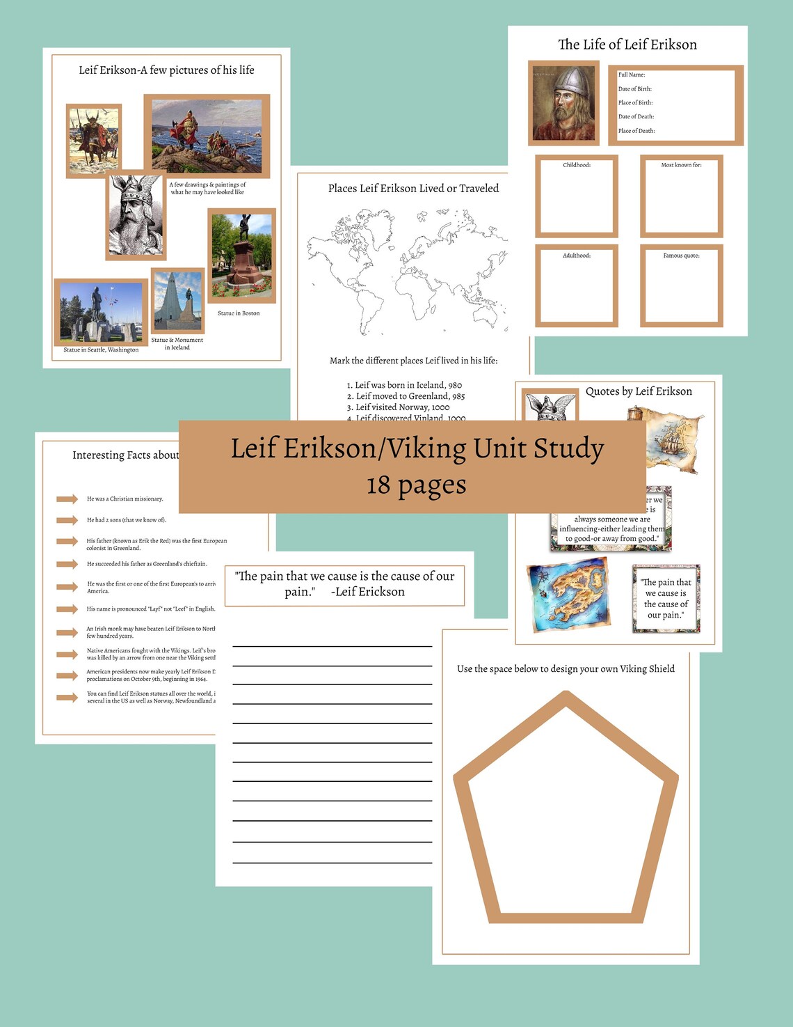 Leif Erikson/viking Unit Study, Leif Erikson Unit Study, Viking Study ...