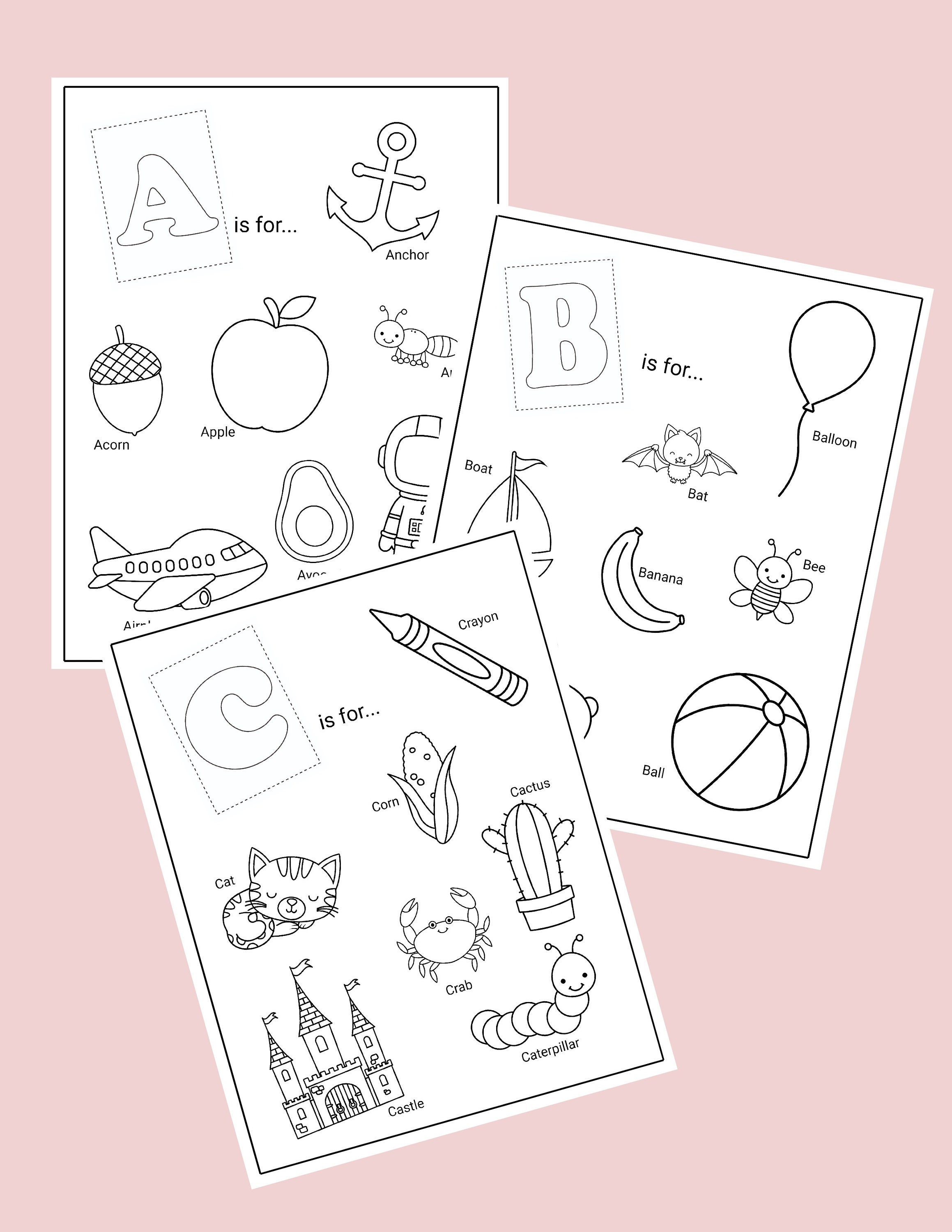 ABC Coloring Book, ABC Coloring Pages, Learn the Alphabet, A to Z ...