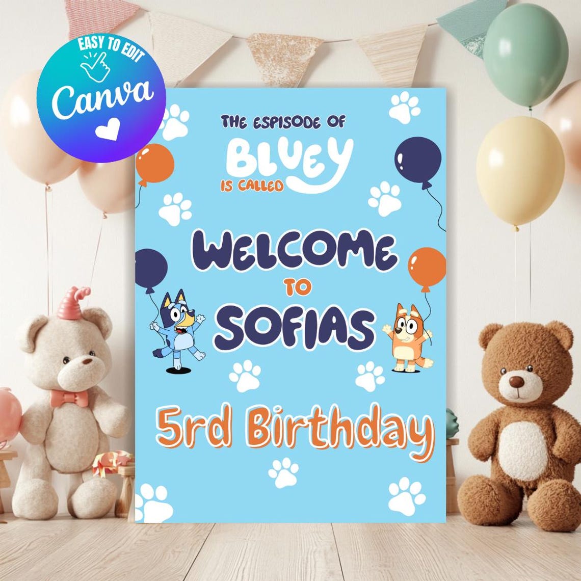 Bluey Birthday Poster. Birthday , Birthday Party , Bluey Birthday Party ...