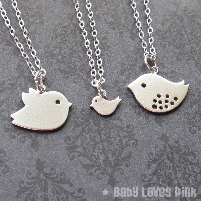 Tiny Baby Bird Necklace White Gold Bird Pendant R4B-C4 | Etsy