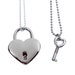 Silver Heart Lock and Key Couples Necklace - Real Working Lock Pendant ...