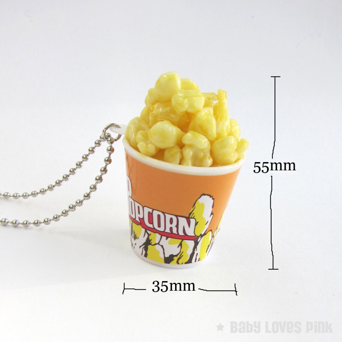 Popcorn Necklace - Theater-style Buttered Popcorn, Movie Popcorn - Etsy
