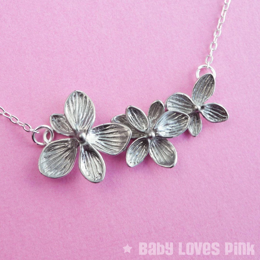 Beautiful Orchid Floral Necklace - Bridesmaid Bridal Flower Necklace ...